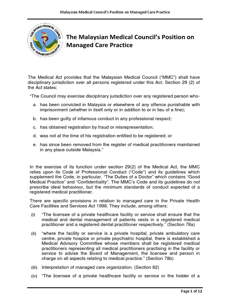 MMCs Position On MCP | PDF | Confidentiality | Informed Consent