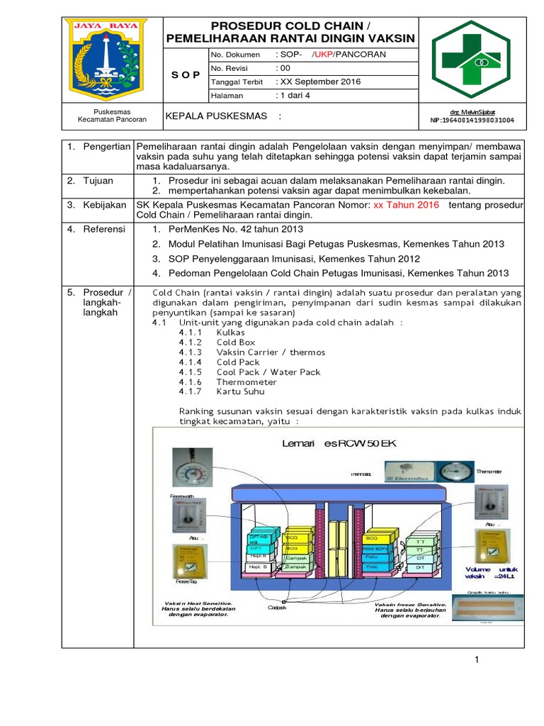 Sop Cold Chain | PDF