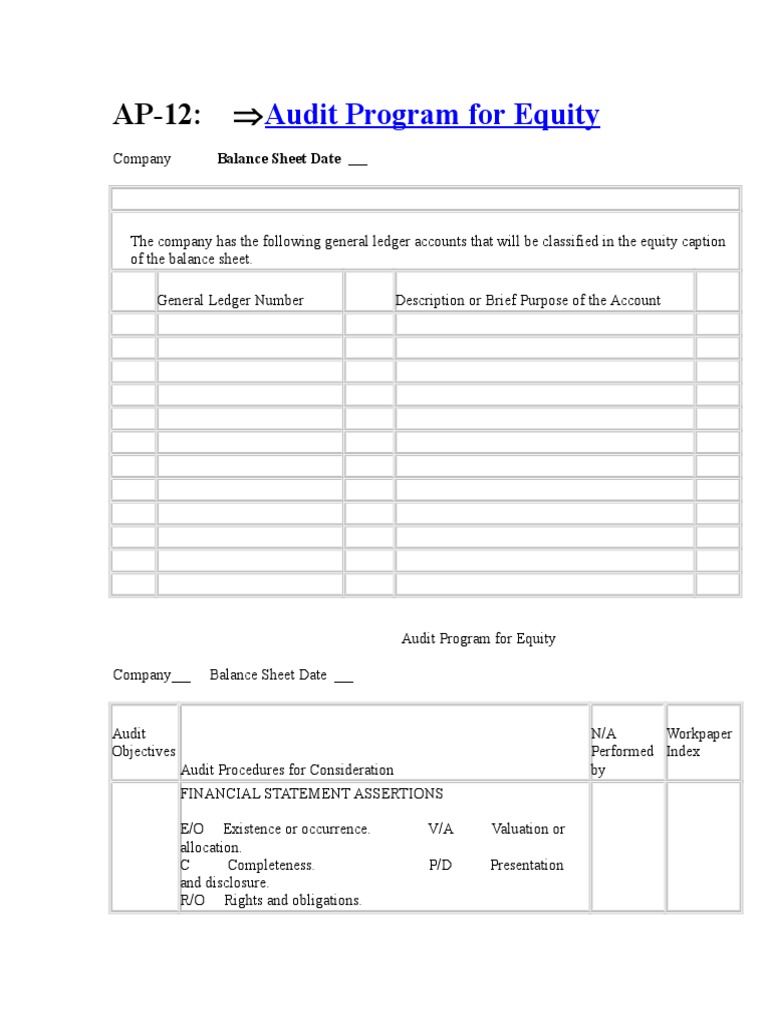 Equity Audit Program Overview | PDF | Employee Stock Option | Audit