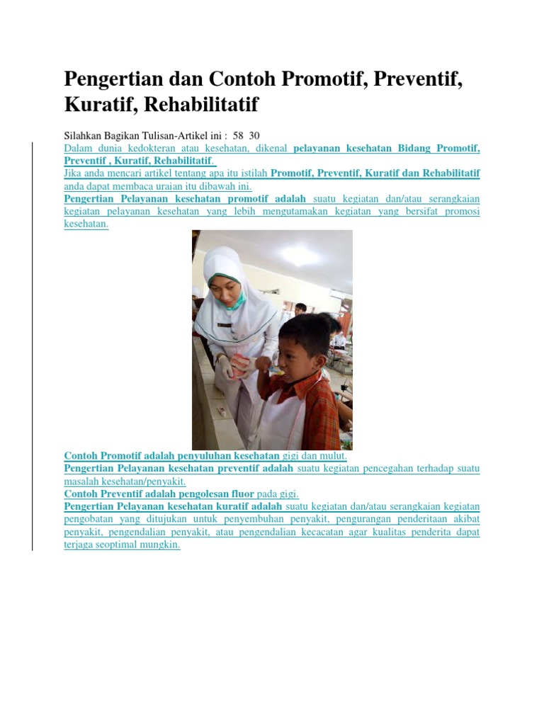 Pengertian Dan Contoh Promotif | PDF