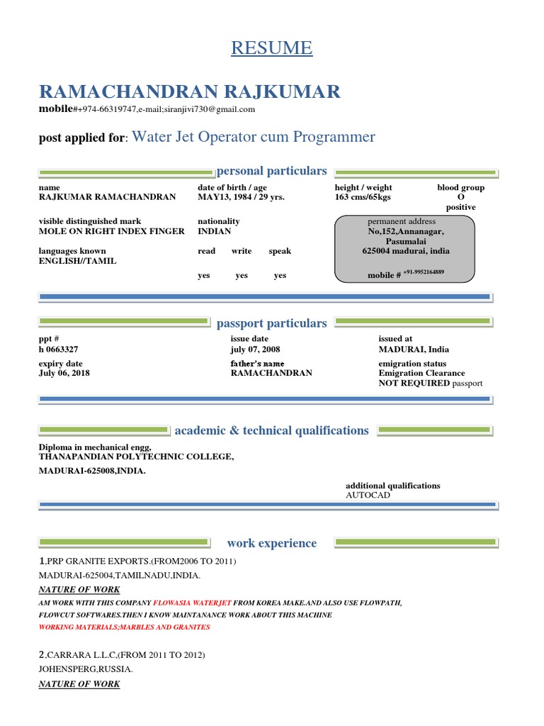 Rajkumar Resume | PDF