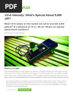UV Light Intensity Units and Units Conversion | PDF | Watt | Ultraviolet
