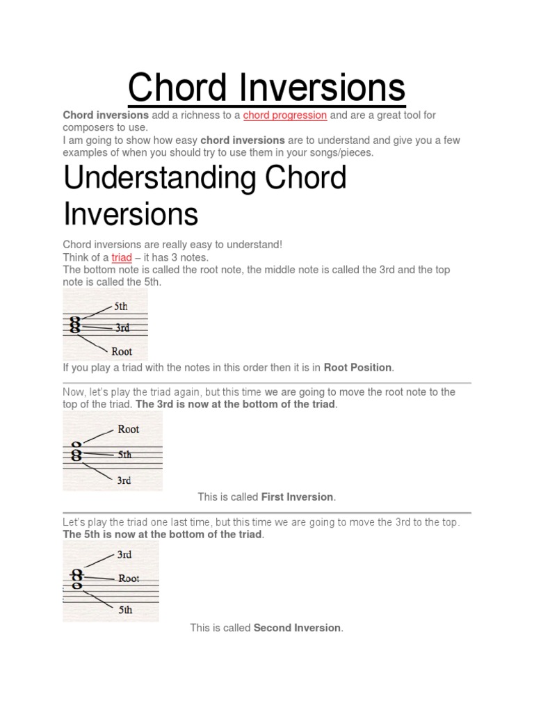 Chord Inversions Ib & Ic | Download Free PDF | Chord (Music) | Musicology