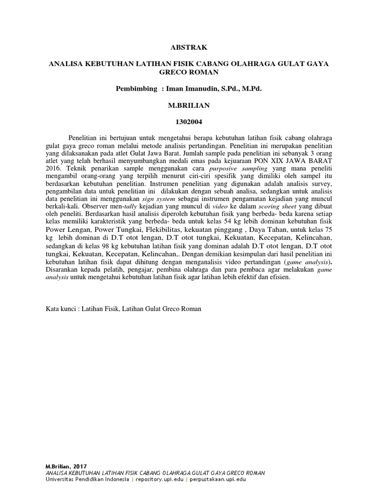 Contoh Penulisan Abstrak | PDF