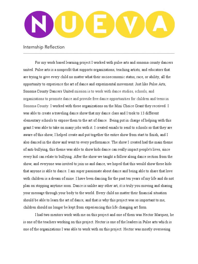 Internship Reflection | Download Free PDF | Mentorship | Experience