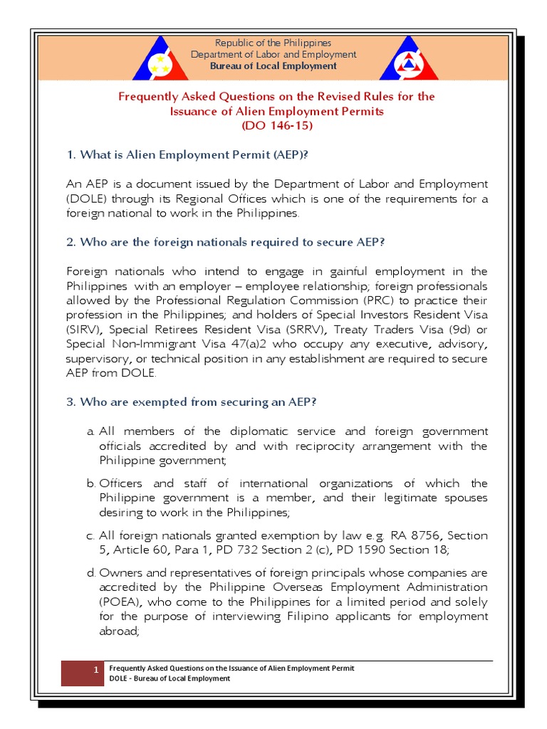 Frequently Asked Questions On The Revised Rules For The Issuance of ...