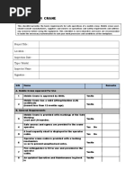 Crawler Crane Checklist | PDF | Crane (Machine) | Manufactured Goods