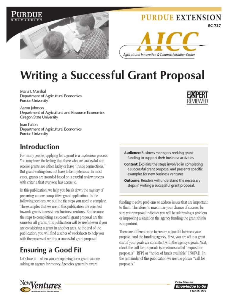Writing A Successful Grant Proposal | PDF | Goal | Grant Writing