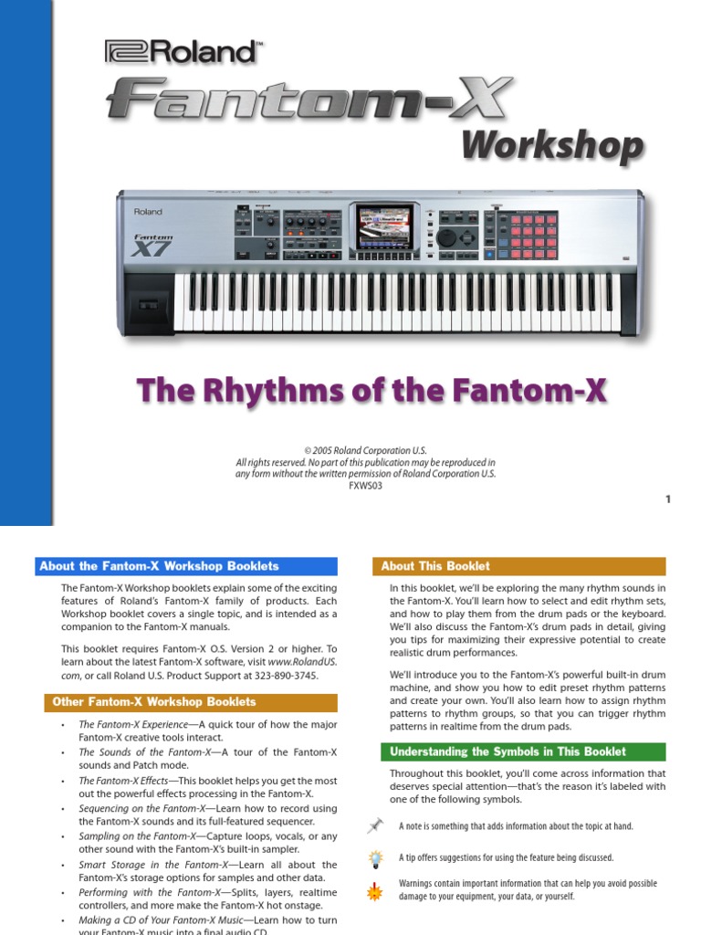 Fantom x8 Rhythms PDF | PDF | Drum Kit | Synthesizer