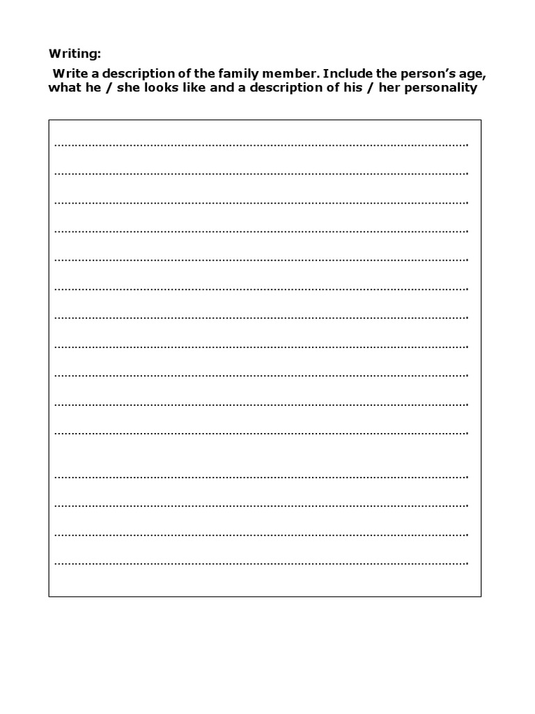 1 ESO WRITING Description of A Family | PDF
