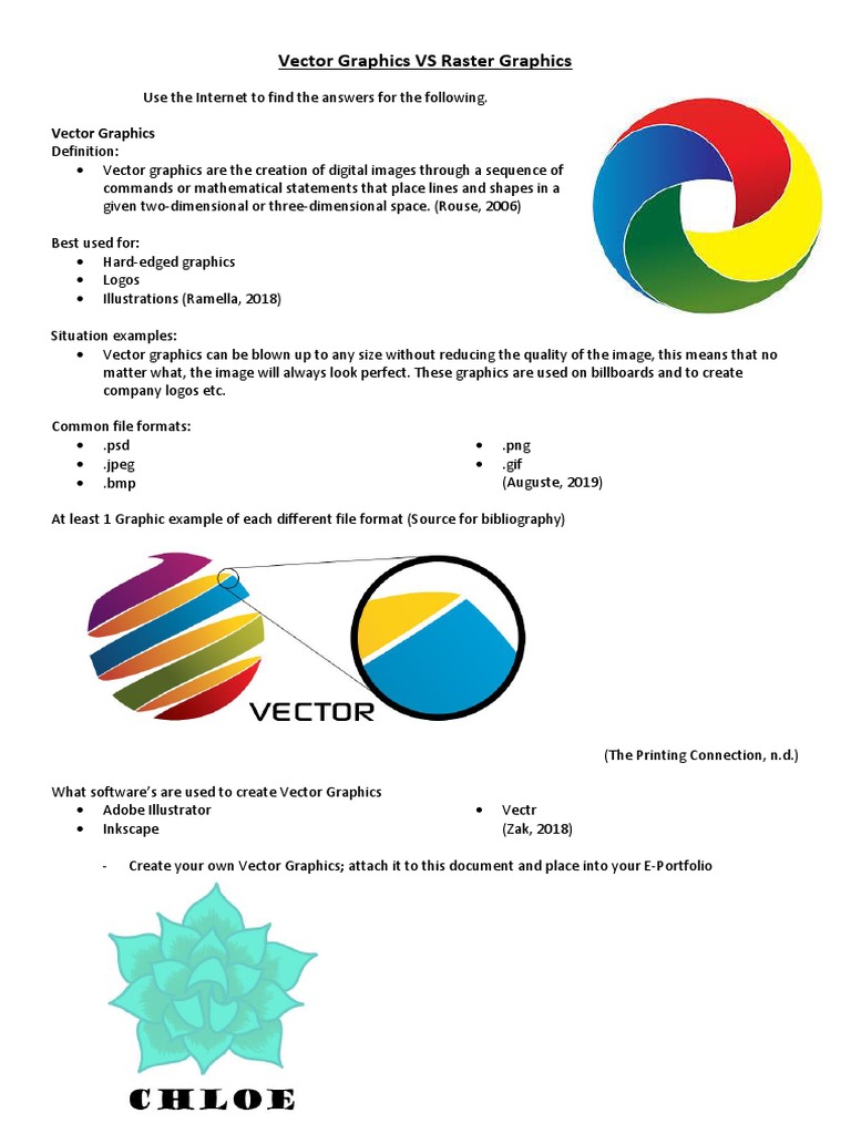 Vector Vs Raster Worksheet 3 | PDF | Digital Image | Graphics