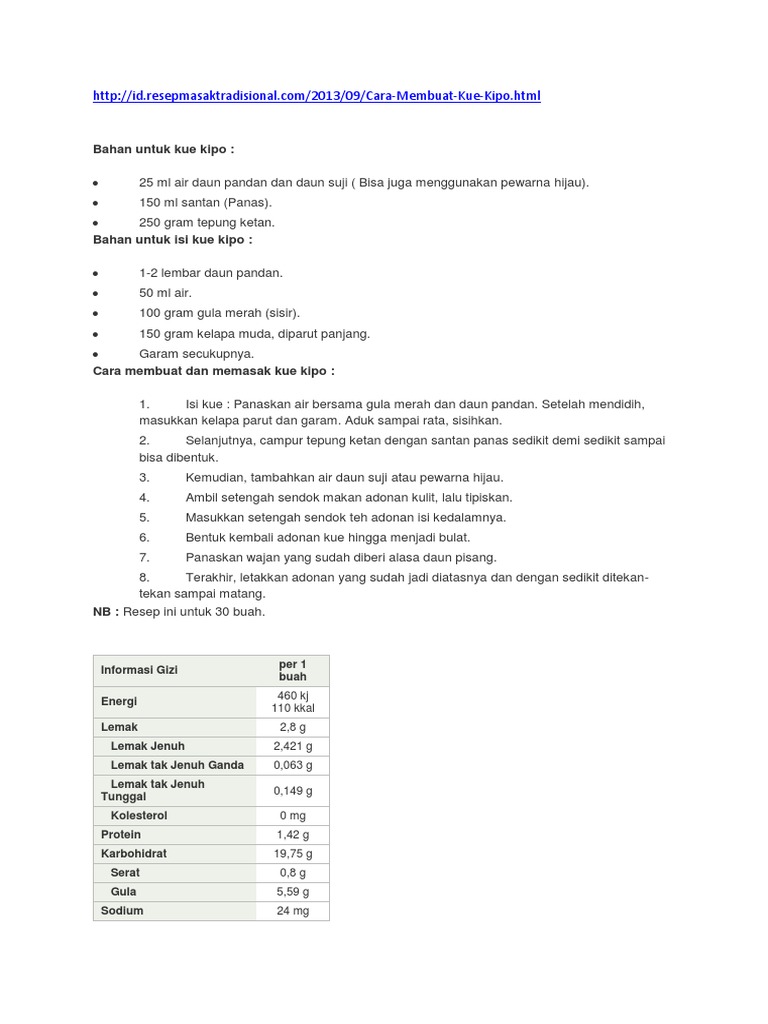Resep Kipo | PDF