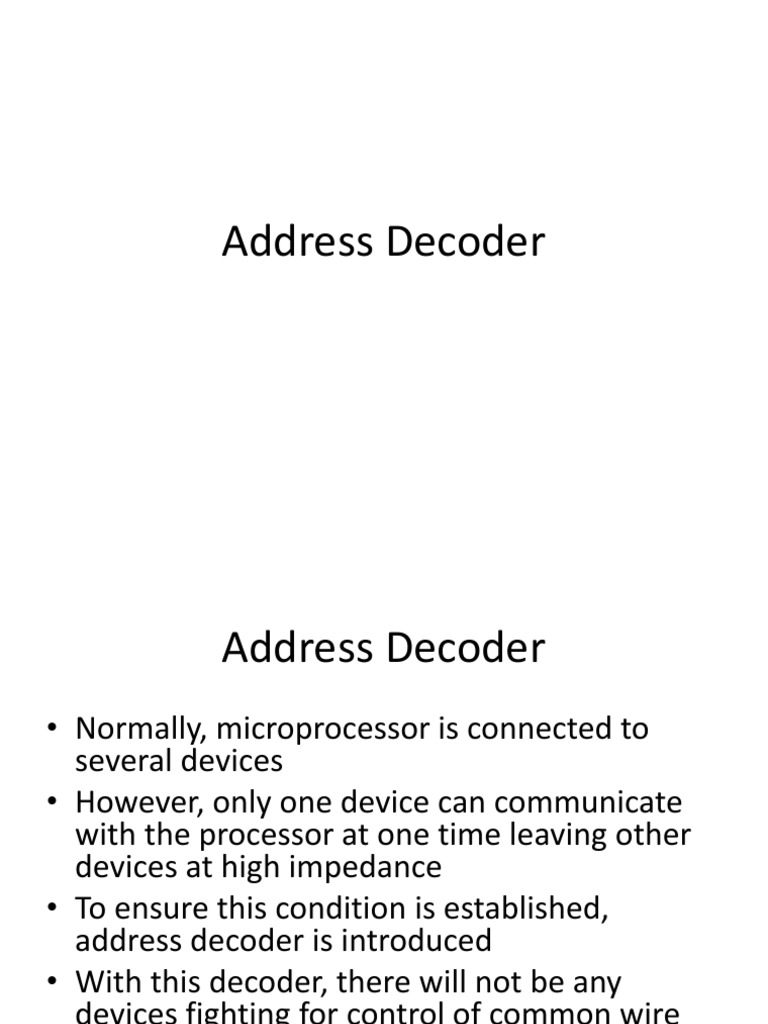 2 Address Decoder | PDF | Random Access Memory | Central Processing Unit
