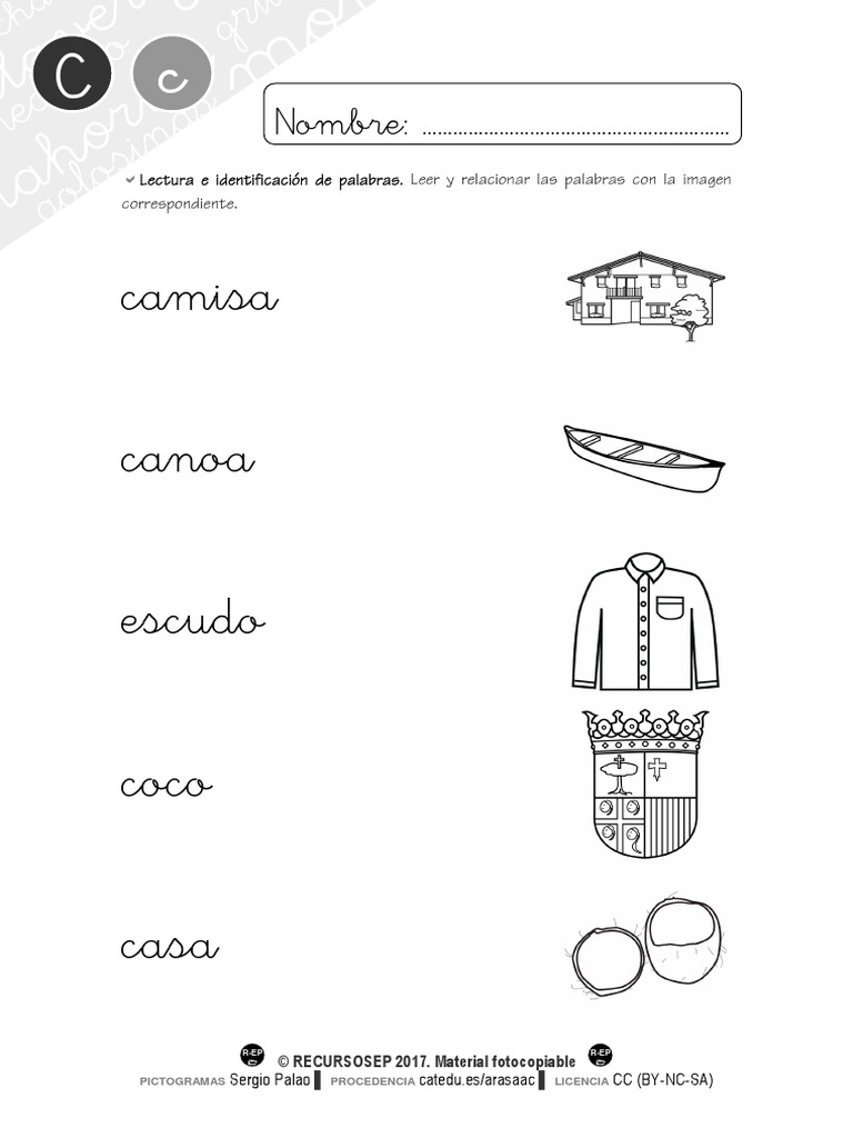 Taller Lectoescritura Recursosep Letra C Ca Co Cu Actividades PDF | PDF