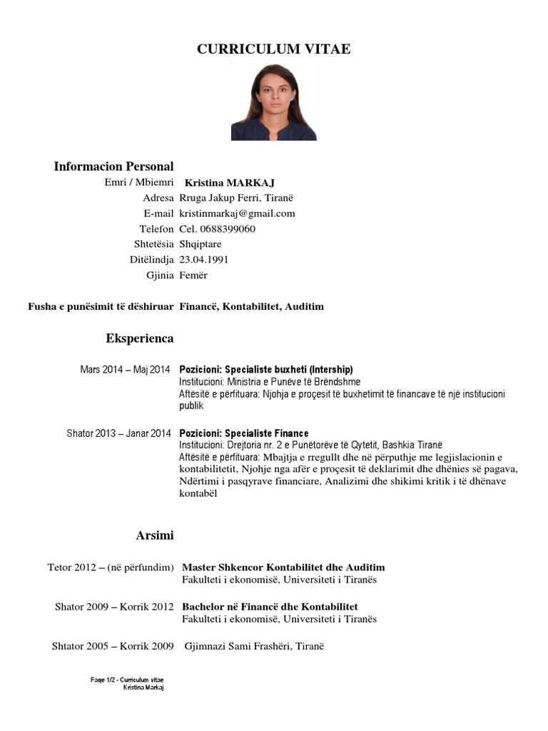 CV Shqip 02 | PDF
