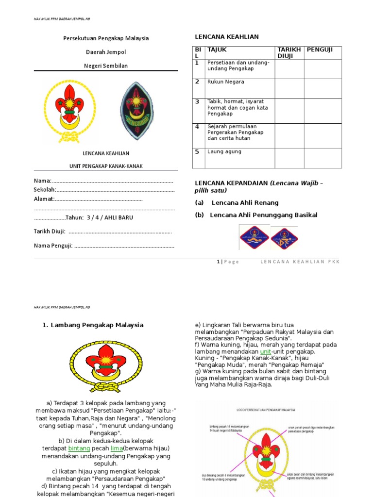 Modul Lencana Keahlian PKK 2016 | PDF