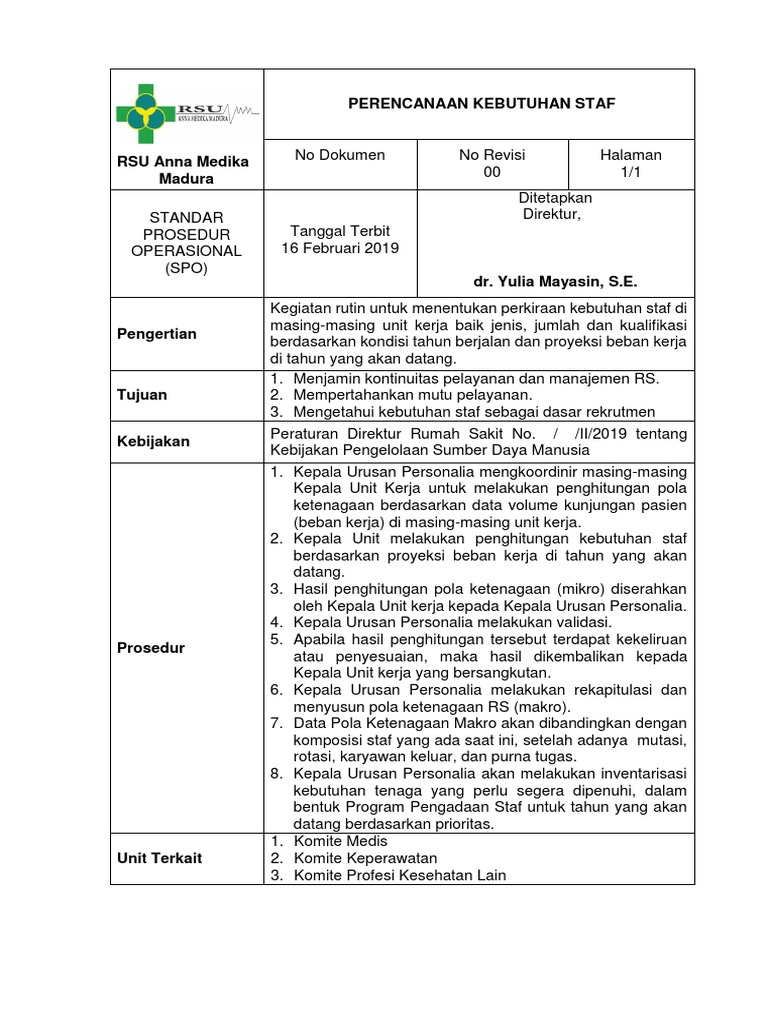 SPO Perencanaan Kebutuhan SDM | PDF