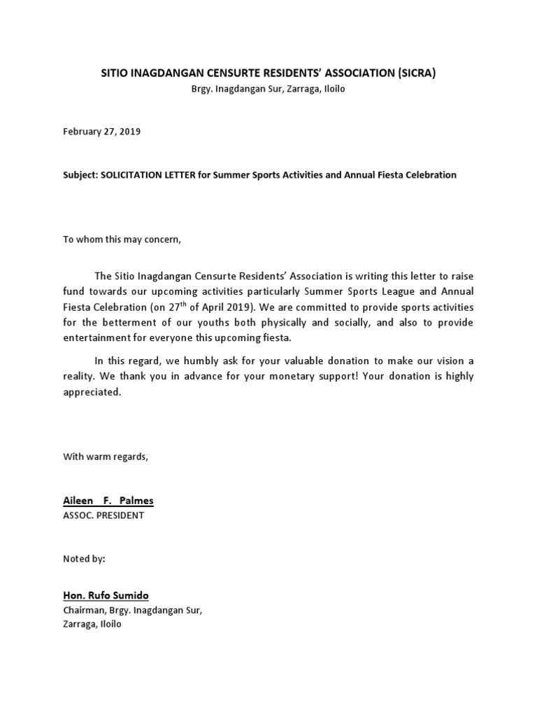 Solicitation Letter | PDF