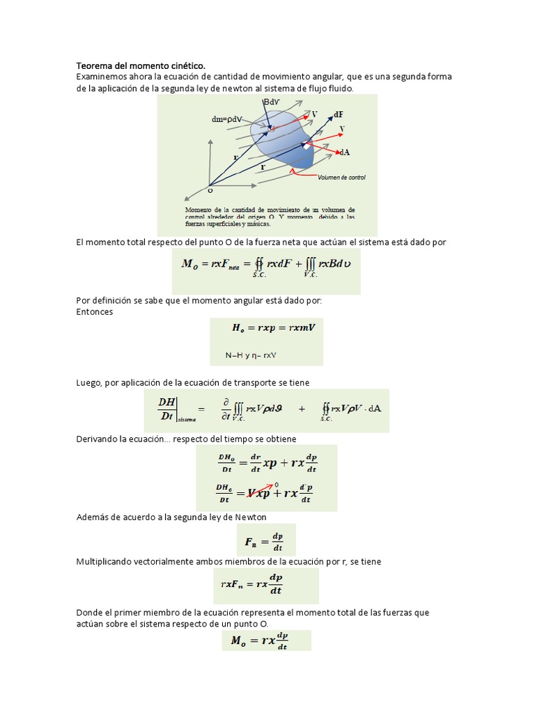 Teorema Del Momento Cinético | PDF | Momento angular | Vector Euclidiano