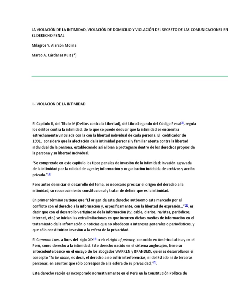 La Violación de La Intimidad | PDF | Castigos | Violación