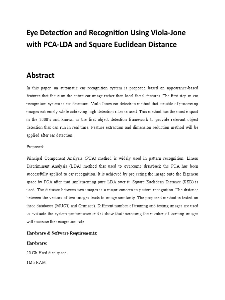Eye Detection and Recognition Using Viola-Jone With PCA-LDA and Square ...