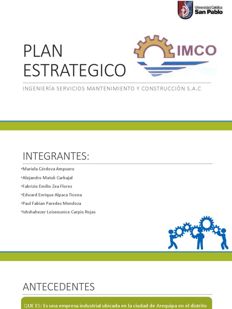 Plan Estrategico Imco | PDF | Gestión de Procesos de Negocio | Calidad (comercial)