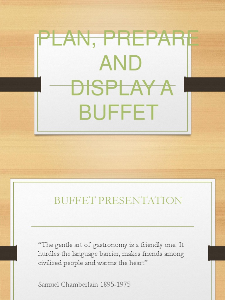 Buffet Planning and Presentation Guide | PDF | Buffet | Menu