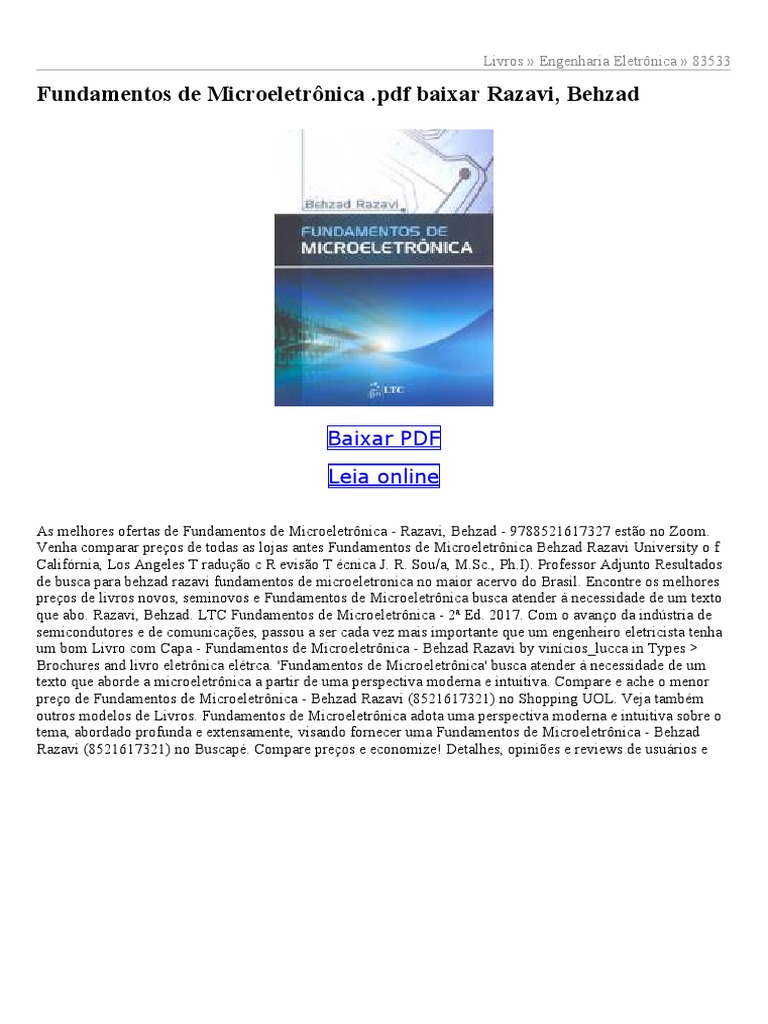 Fundamentos de Microeletrônica | PDF