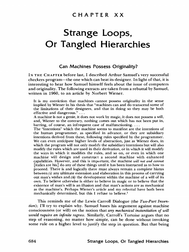 9 Hofstadter Strange Loops, Tangled Hierarchies PDF | PDF | Reason ...