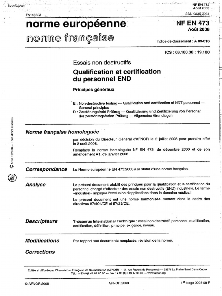 NF en 473 | PDF