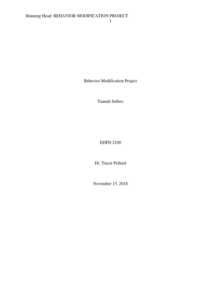 Behavior Modification Project 2 | Download Free PDF | Reinforcement ...