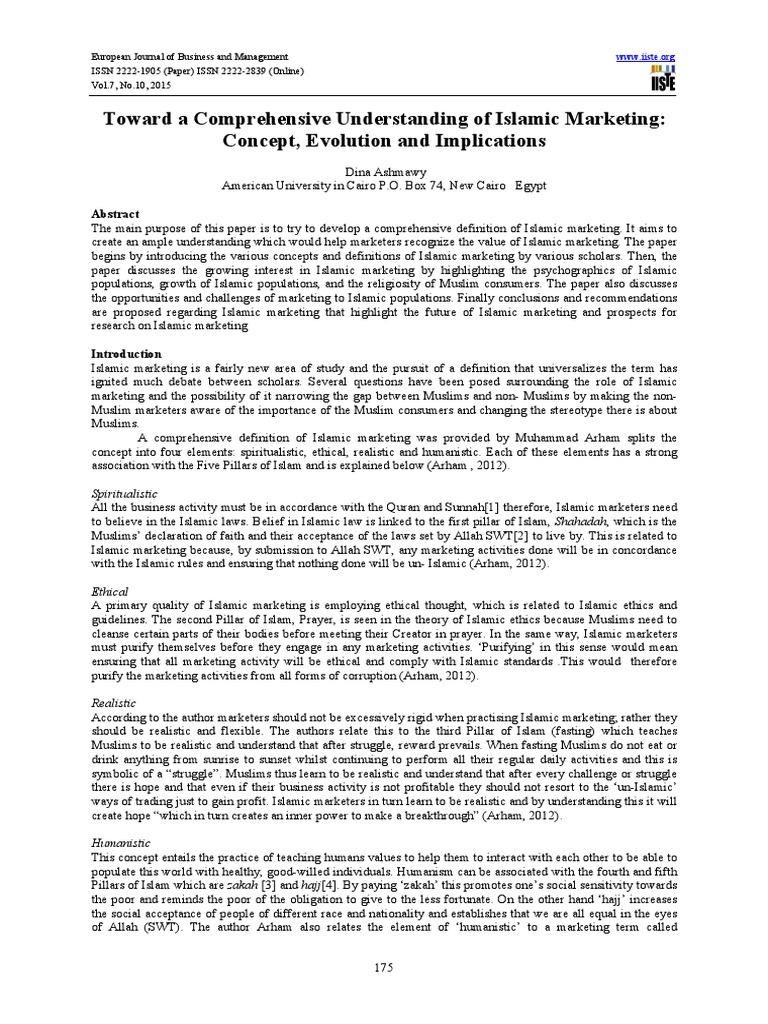 Journal - Islamic Marketing | PDF | Marketing | Islamic Banking And Finance