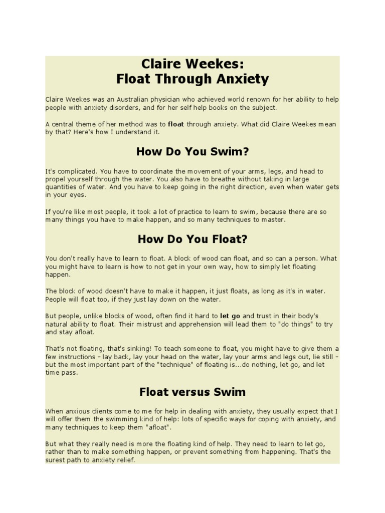 Modelul Lui Claire Weekes | PDF | Anxiety Disorder | Phobia