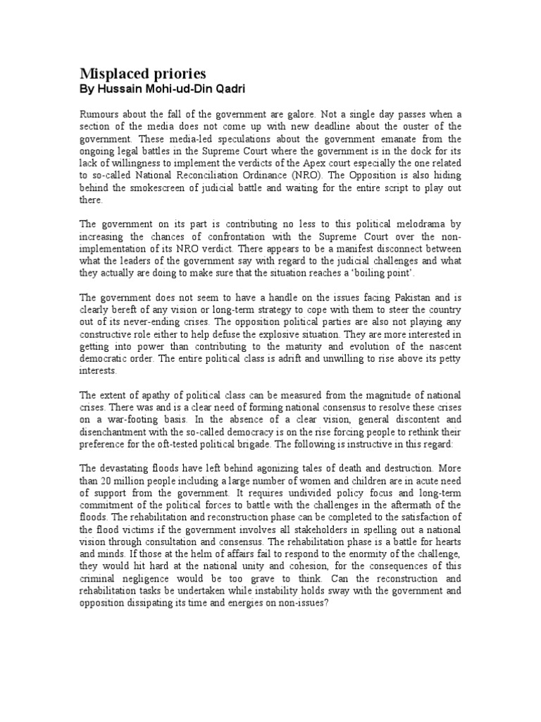 Misplaced Priorities | PDF | Public Sphere | Government