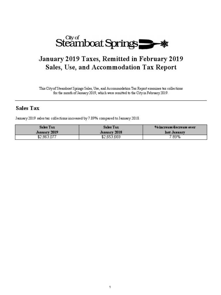 Final January 2019 Sales Tax | PDF | Sales Taxes In The United States ...