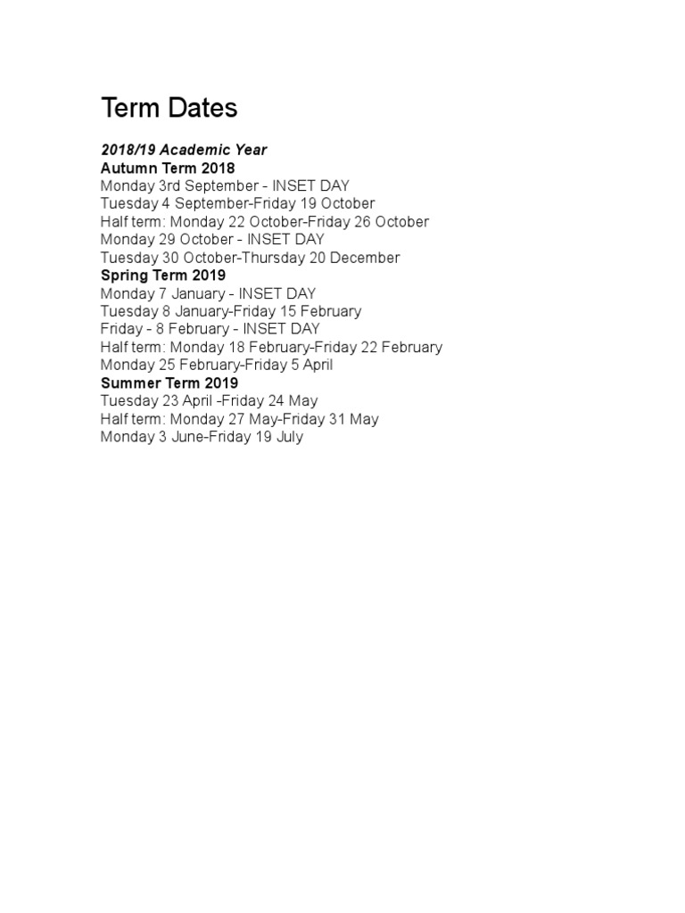 Term Dates Pdf