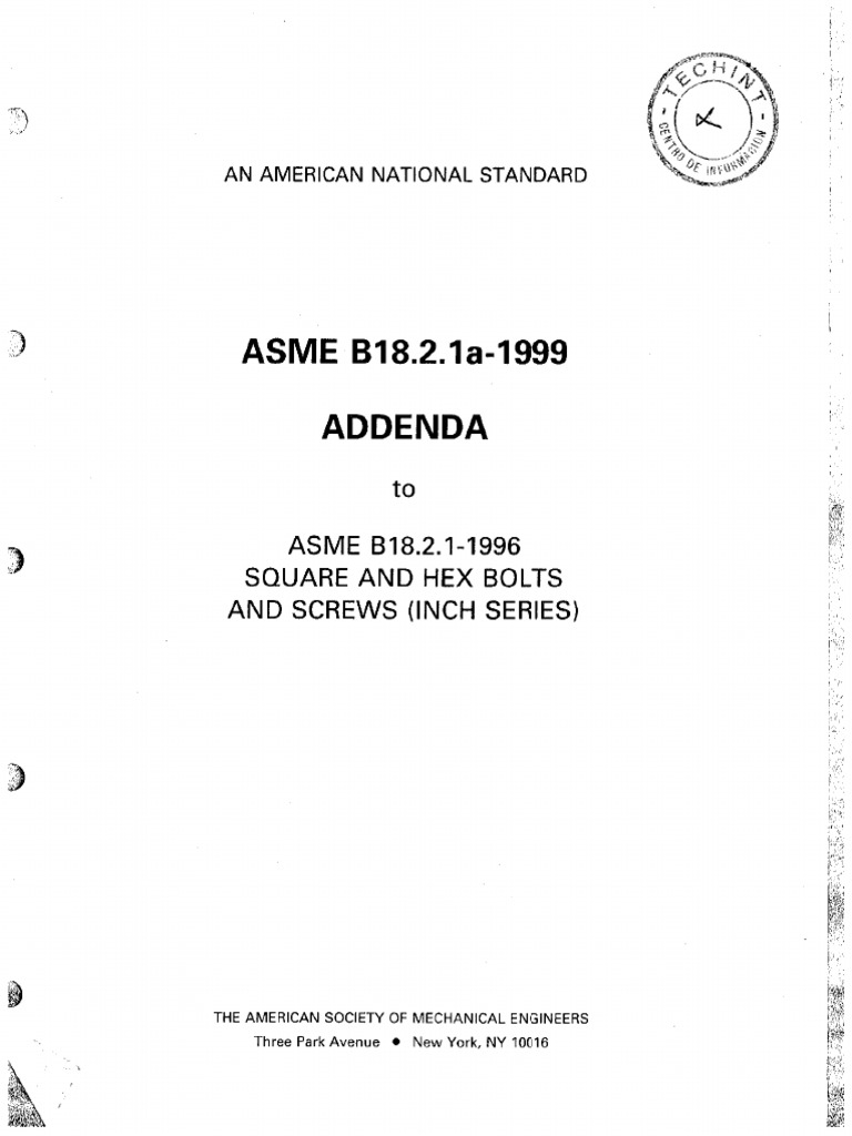 ASME B18.2.1a - Add 99-96 PDF | PDF