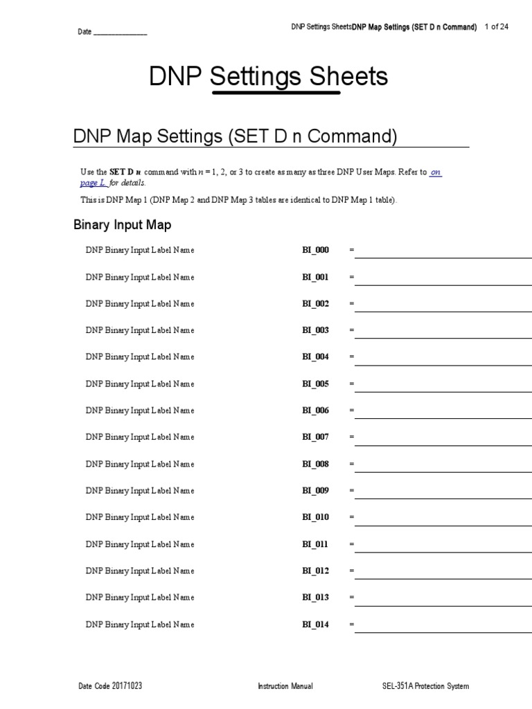 DNP Map Settings Guide SEL-351A | PDF | Computer Engineering | Computing