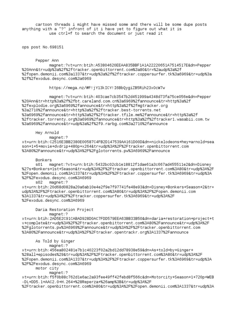 Cartoon Thread Archive | PDF