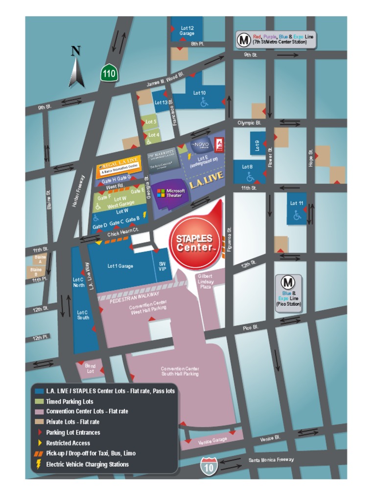 Staples Center Parking Map Guide | PDF | Public Transport | Transport