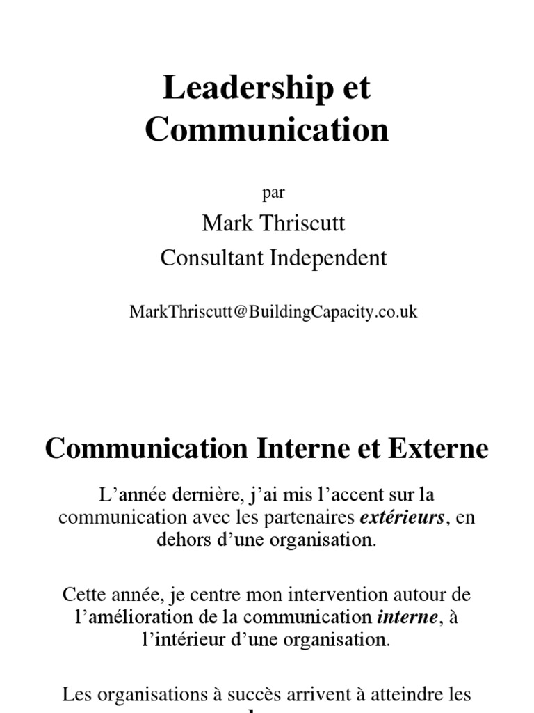 Leadership Et Communication | PDF | la communication | Direction
