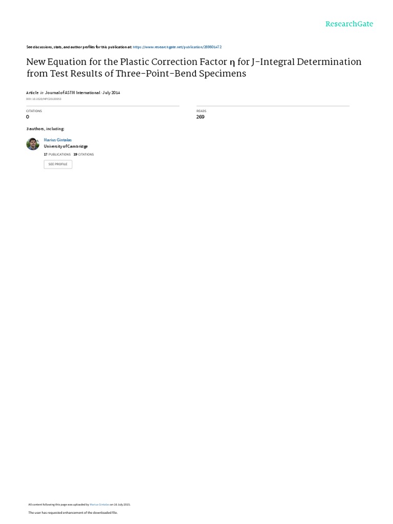 Plastic Correction Factor | PDF | Fracture Mechanics | Deformation ...