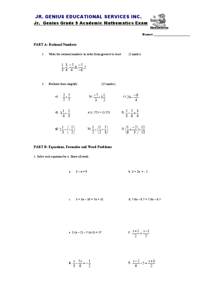 Maths Question Papers | PDF | Equations | Algebra