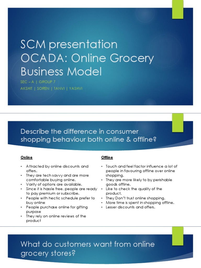 OCADA: Online Grocery Business Model | PDF | Online Shopping | Grocery ...