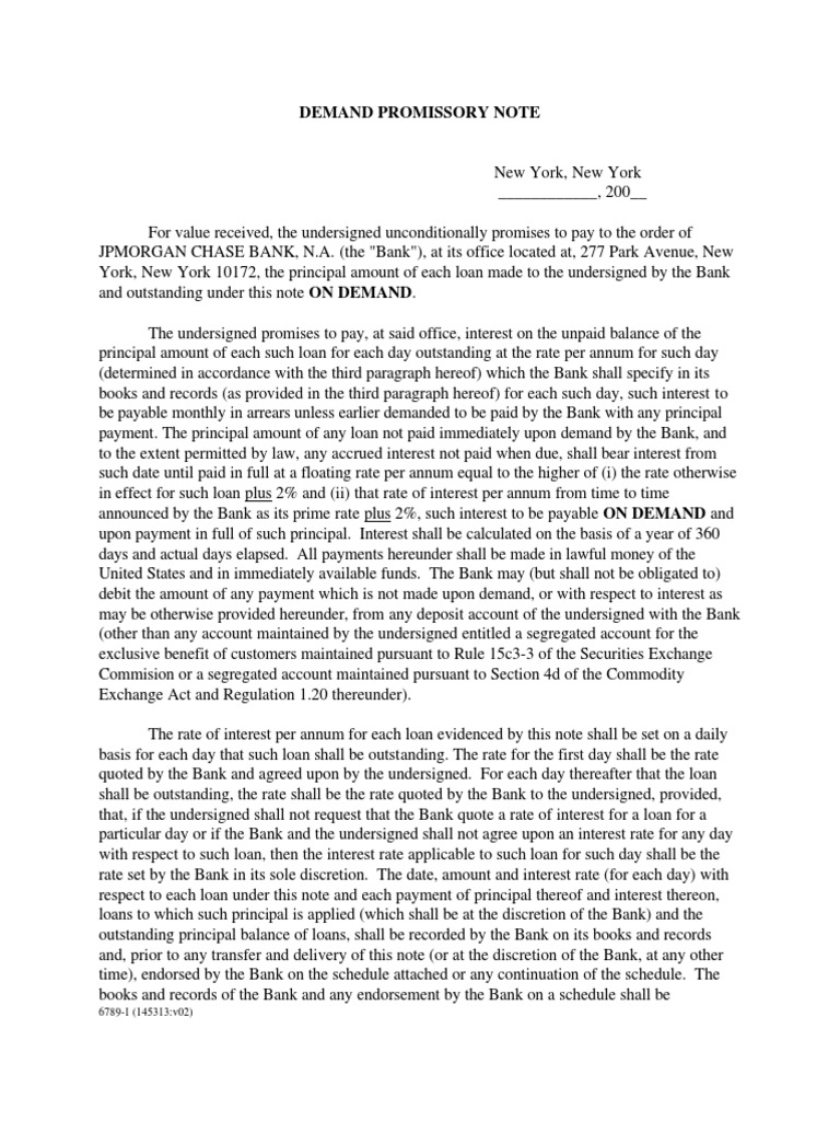 Loan Demand Note | PDF | Promissory Note | Interest
