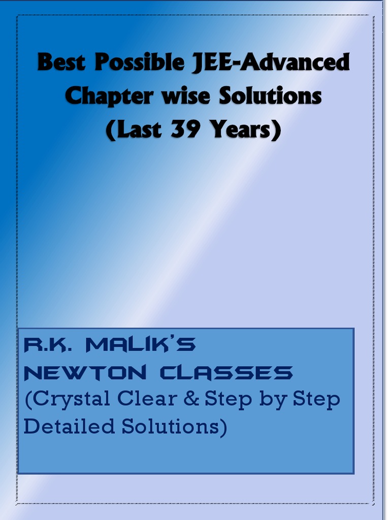 JEE Advanced Chapterwise Solutions Guide | PDF | Probability Density ...