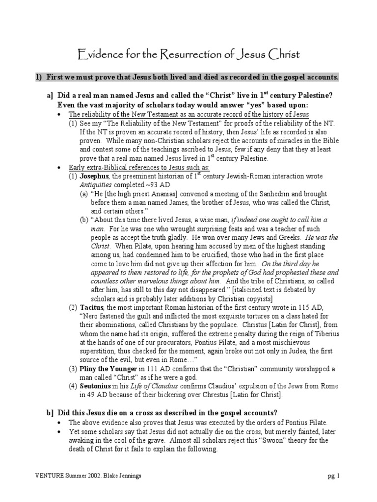 The Ressurection of Jesus PDF | PDF