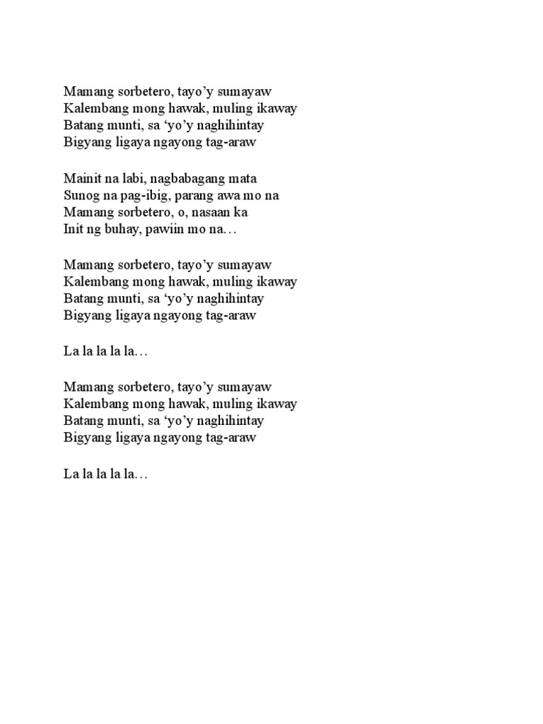 Mamang Sorbetero | PDF