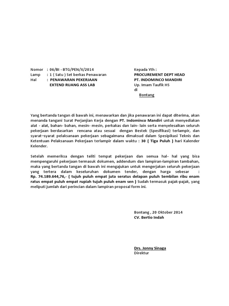 Surat Penawaran Extend Lab | PDF
