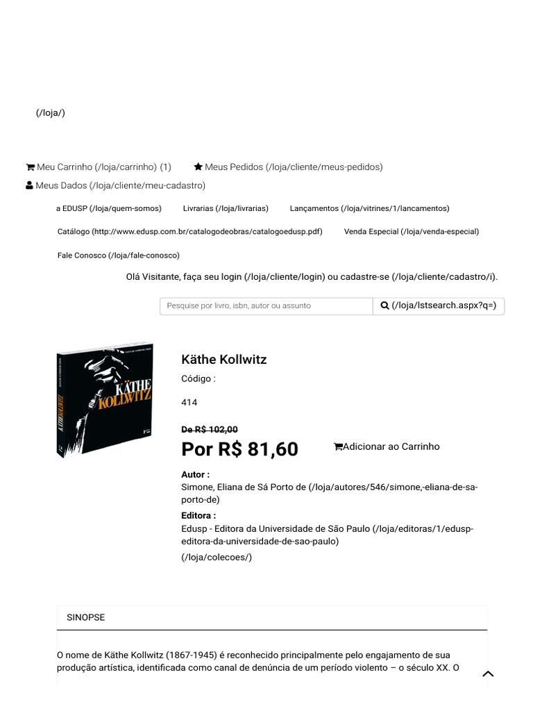 Käthe Kollwitz - EDUSP - Editora Da Universidade de São Paulo | PDF